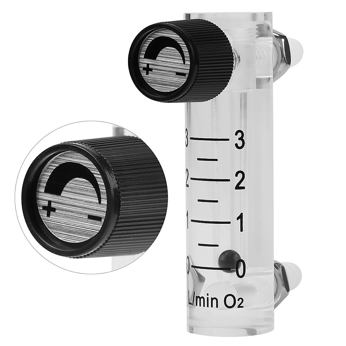 Hilitand Gas Flowmeter, LZQ-2 Flowmeter 0-3LPM Flow Meter with Control Valve for Oxygen Air Gas