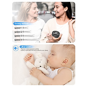 Creiv Handheld Fan, 4000mAh Battery Operated Rechargeable Small Pocket Fan, Personal Neck Fan with Adjustment Lanyard Hands-Free, Suitable for Outdoor Camping Shopping Travelling