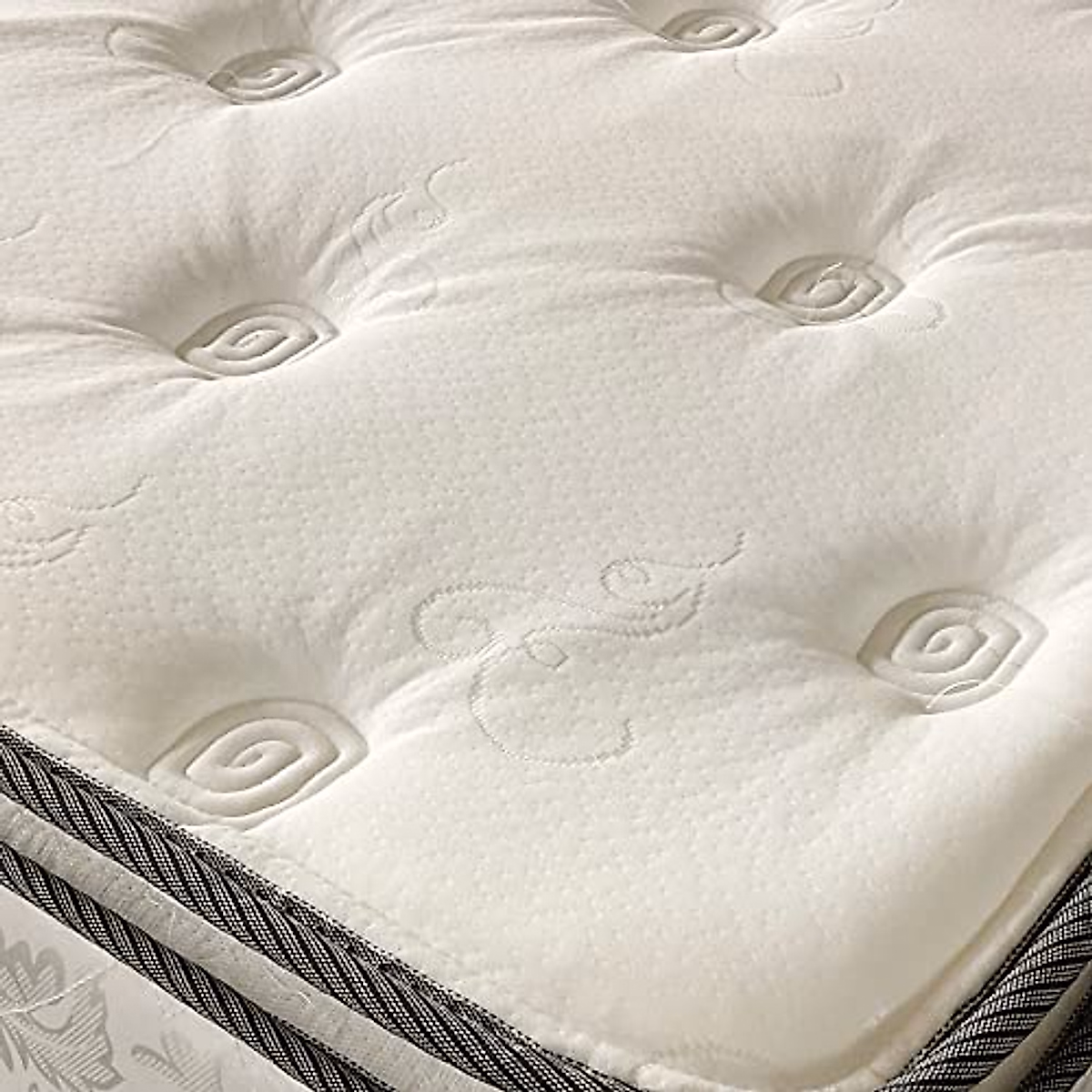 Mattress Solution 10-Inch Medium Plush Pillowtop Innerspring Mattress, Queen Beige