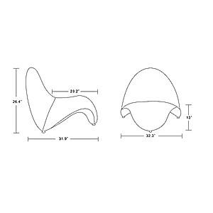 Manhattan Comfort MoMa Mid Century Modern Linen Upholstered Seat Living Room Accent Chair, 2 Piece, Purple