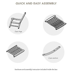 Cambridge Casual Vermont Teak Wood 3 Piece Patio Rocking Conversation Set