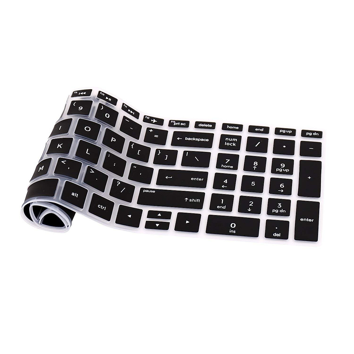Keyboard Cover Compatible with 2019 2018 HP Pavilion 15 Series /2019 2018 HP Pavilion x360 15.6” Series/HP Envy x360 15.6” Series/HP Envy 17 Series/HP Laptop 15t 17t 17-ca0011nr 17-by0040nr -Black