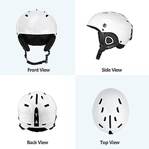 VANRORA Ski Helmet, Snowboard Helmet - Glossy White, M