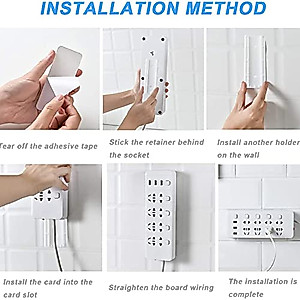 Power Strip Holder HSCGIN 5PCS Self Adhesive Power Strip Mount, Wall Mounted Surge Protector, Mount Punch Free Cable Management System, Wall Mount Plug-in Socket Fixer