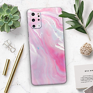 DesignSkinz Marbleized Pink Paradise V8 Protective Vinyl Decal Wrap Skin Cover Compatible with The Samsung Galaxy S20 (Screen Trim & Back Glass Skin)