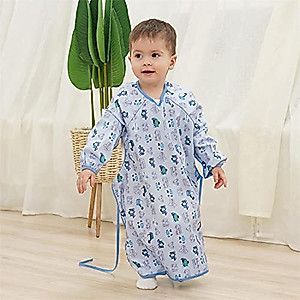 PandaEar Baby Weaning bib Feeding Coveralls Straps | Highchair Booster Seat| Boy Girl Toddler Kids (Neutral)