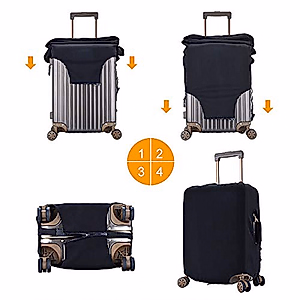 Pink Blue Marble Luggage Cover Elastic Washable Stretch Suitcase Protector Anti-Scratch Travel Suitcase Cover for Kid and Adult L (25-28 inch suitcase)