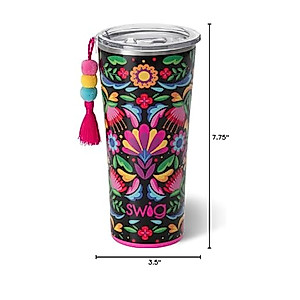 Swig Life 22oz Insulated Tumbler, Travel Coffee Tumbler with Lid, Cup Holder Friendly Travel Coffee Mug, Stainless Steel Thermos, 22 oz Tumbler, Reusable Insulated Coffee Mug with Lid (Caliente)