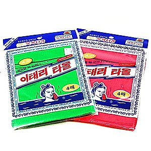 8 pcs Asian Exfoliating Bath Washcloth - Red & Green