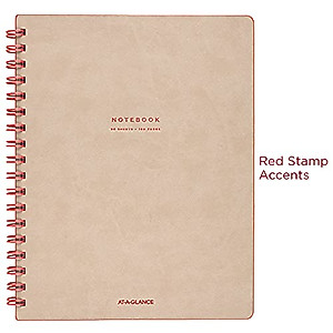 AT-A-GLANCE Notebook, Twinwire, Ruled, 80 Sheets, 9-1/2 x 7-1/4", Collection, Tan/Red (YP14007)