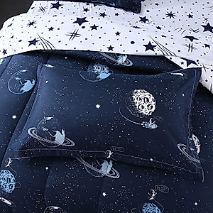 Mengersi Cow Print Comforter Set Queen Bed in a Bag 7 Pieces- Black White Comforter Sets Queen Size, Milk Cow Reversible Plaid Grid Western Bedding Set with Bed Sheets,Fitted Sheet,Flat Sheet