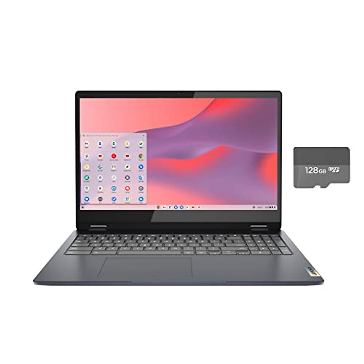 Lenovo Flex 3i 2-in-1 Chromebook | 15.6" FHD Touch-Screen Laptop | Intel Celeron N4500 Processor | 4GB RAM| 64GB eMMC | Intel UHD Graphics | Chrome OS | Abyss Blue | with 128GB SD Card Bundle
