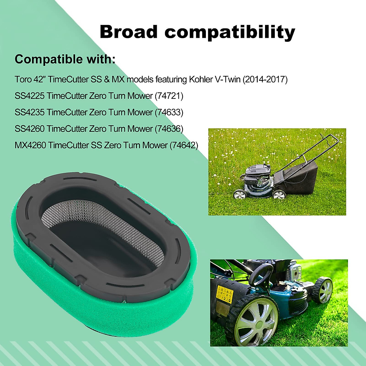 Aouton 32 083 09-S Air Filter for 32 083-09 32 883 09-S1 Kohler 7000 series XT1 XT2 KT610 KT620 KT715 KT725 KT730 KT735 KT740 KT745 19HP-26HP Engine Cub Cadet 3208309 MTD Lawn Mower Air