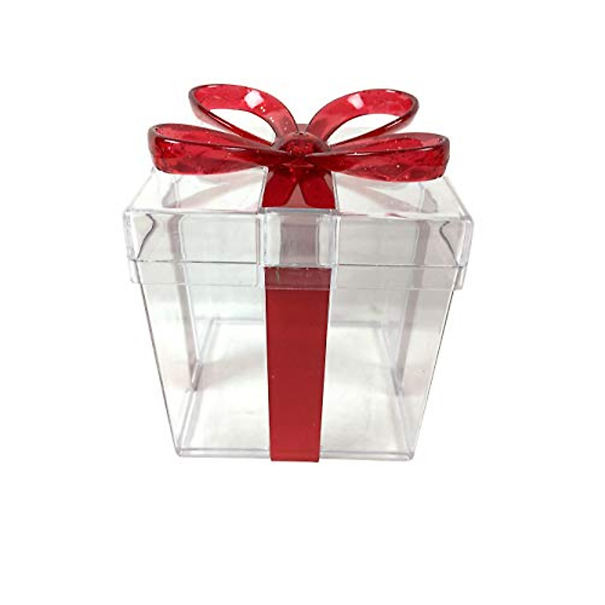 Cappy's Cool Crafts Clear Plastic Gift Box with Hard Plexiglas (Red)