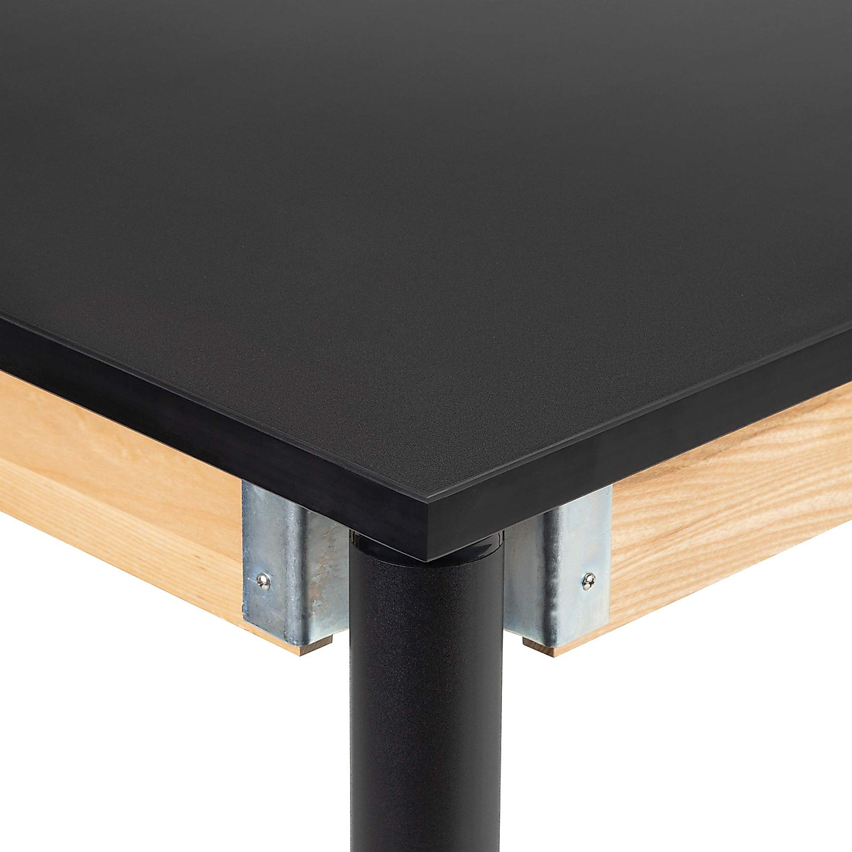 Learniture Heavy-Duty School Science Lab Table with Chemical-Resistant Top, Adjustable Height Science Table for Classrooms, 24" D x 54" W x 29" H, Black