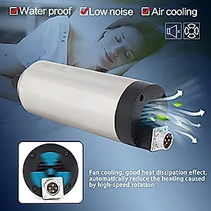 RATTMMOTOR CNC Spindle Motor 1.5KW Air Cooled Spindle Motor 110V ER16 Collet 80mm Diameter 15A 400HZ 24000RPM for CNC Router Engraving Milling Machine