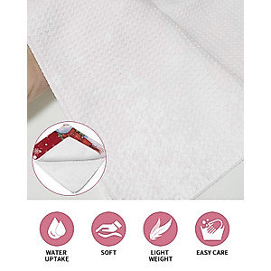 Onekaccu Winter Snowman Christmas Dish Towels Set, Waffle Weave Kitchen Towels Microfiber Towels Cleaning Red Christmas Snowflake Xmas Soft Absorbent Dish Drying Towels Hand Towels 2 Pack 12x12 in