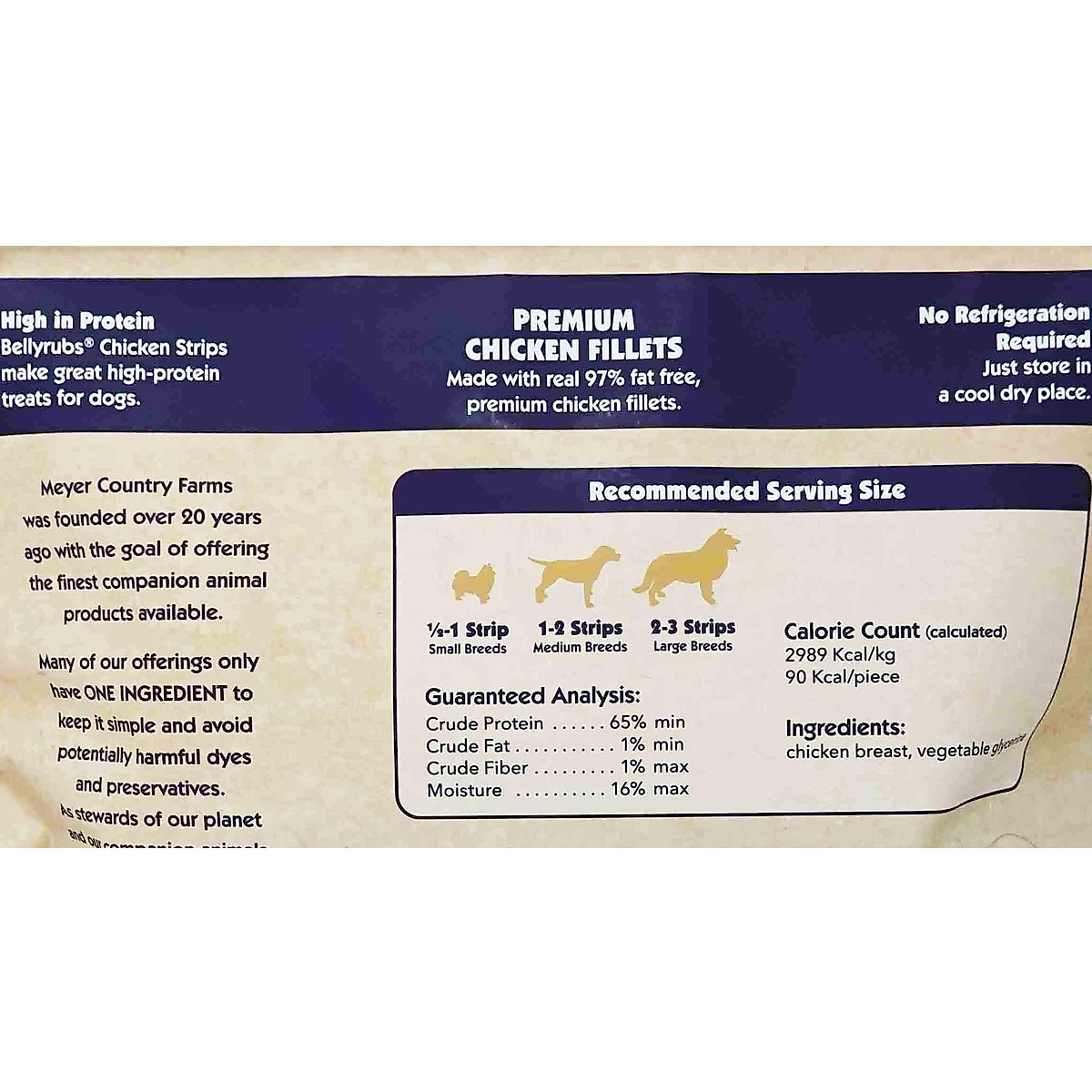 Bellyrubs Country Style Chicken Strips for Small to Large Dogs 20oz | Real Chicken Fillet Sticks | All-Natural Gluten & Grain Free Chicken Jerky Treats | High Protein Dog Training Chews | Made in USA