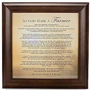 So God Made a Farmer Full Poem Version 12 x 12 Framed Art Wall Plaque with Wood Finish