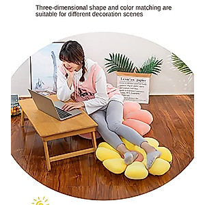 Daisy Petal-Shaped Throw Pillow, Cushion. Suitable for Office, Driving, Sofa, Tatami. Soft and Comfortable, it can be Used as Decoration or as a Gift. (38cm(14.9inch), Green)