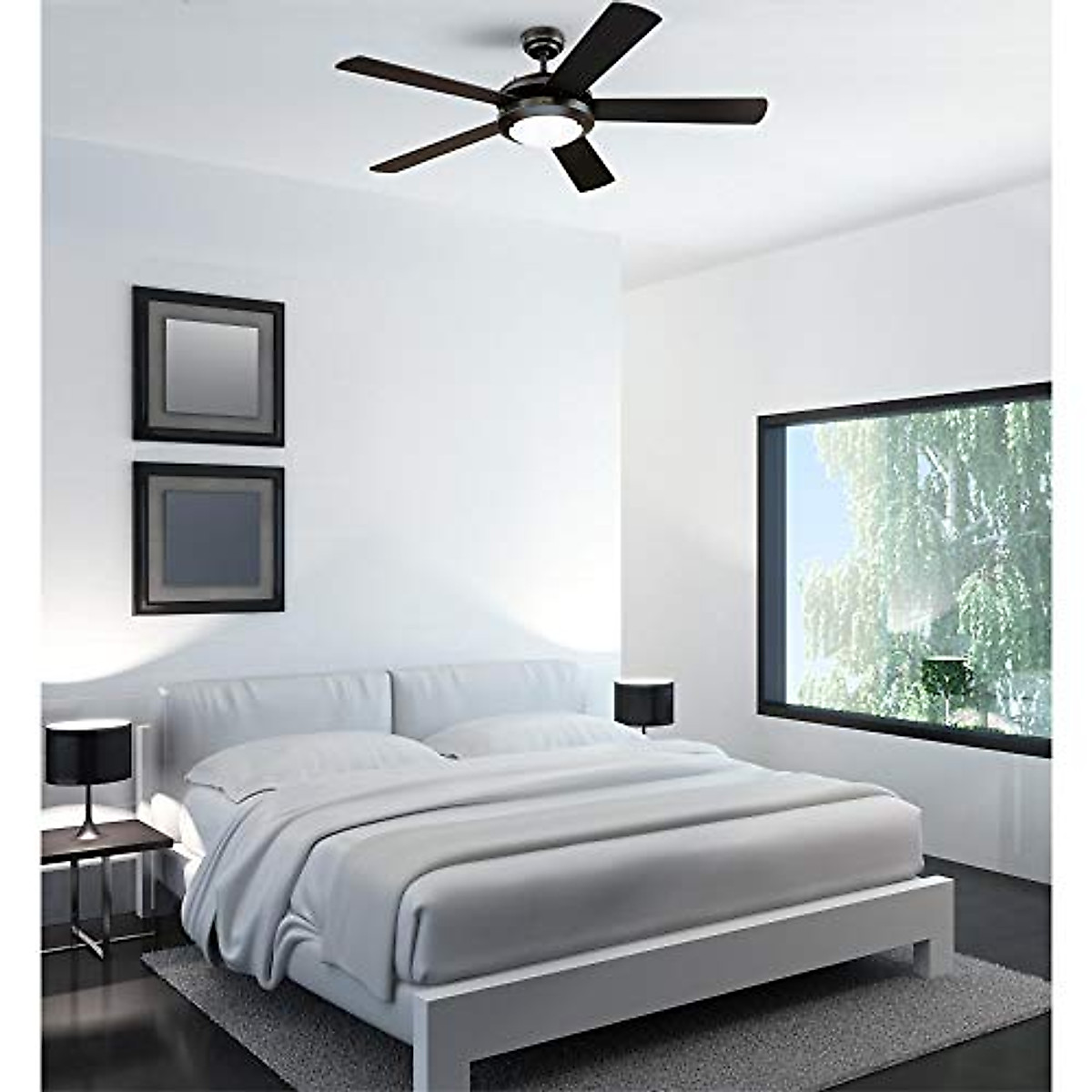 Westinghouse Lighting 7224200 Comet Indoor Ceiling Fan with Light, Matte Black