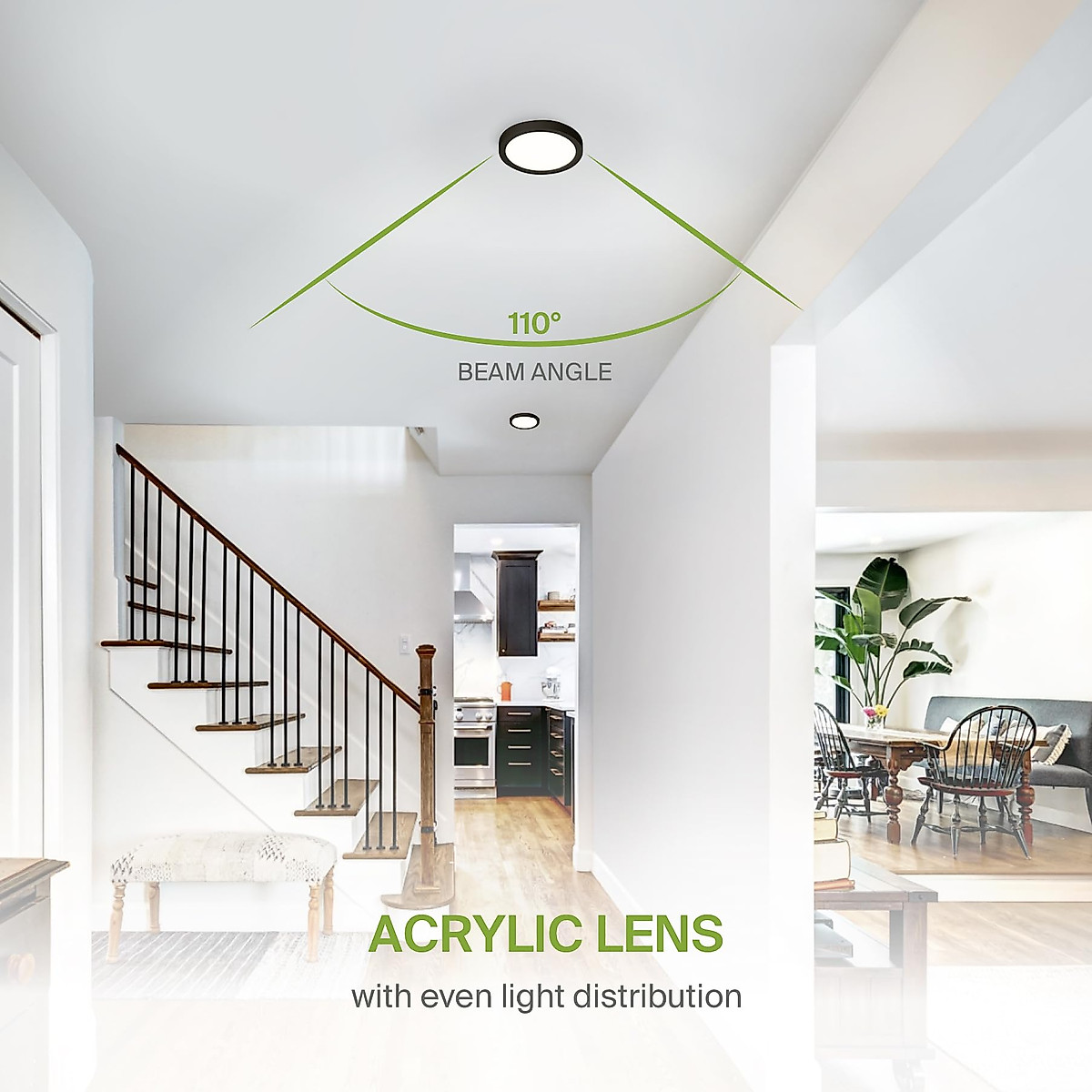 ASD LED 5" Round Flush Mount Light | 10W 720LM 3000-5000K 120V | 3CCT, Dimmable, Ultra Slim, ETL Listed | Thin Surface Lamp, Bedroom Ceiling Lighting | Bronze, 6 Pack