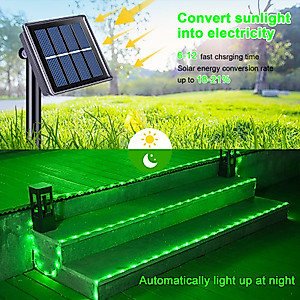 JMEXSUSS Green Halloween Solar Lights, 66 ft 200 LED Rope Lights Outdoor Waterproof, PVC Tube Green Christmas String Lights for Halloween Party Tree Fence Christmas
