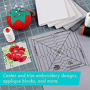 Creative Grids 6-1/2in Square It Up or Fussy Cut Square Quilt Ruler - CGRSQ6