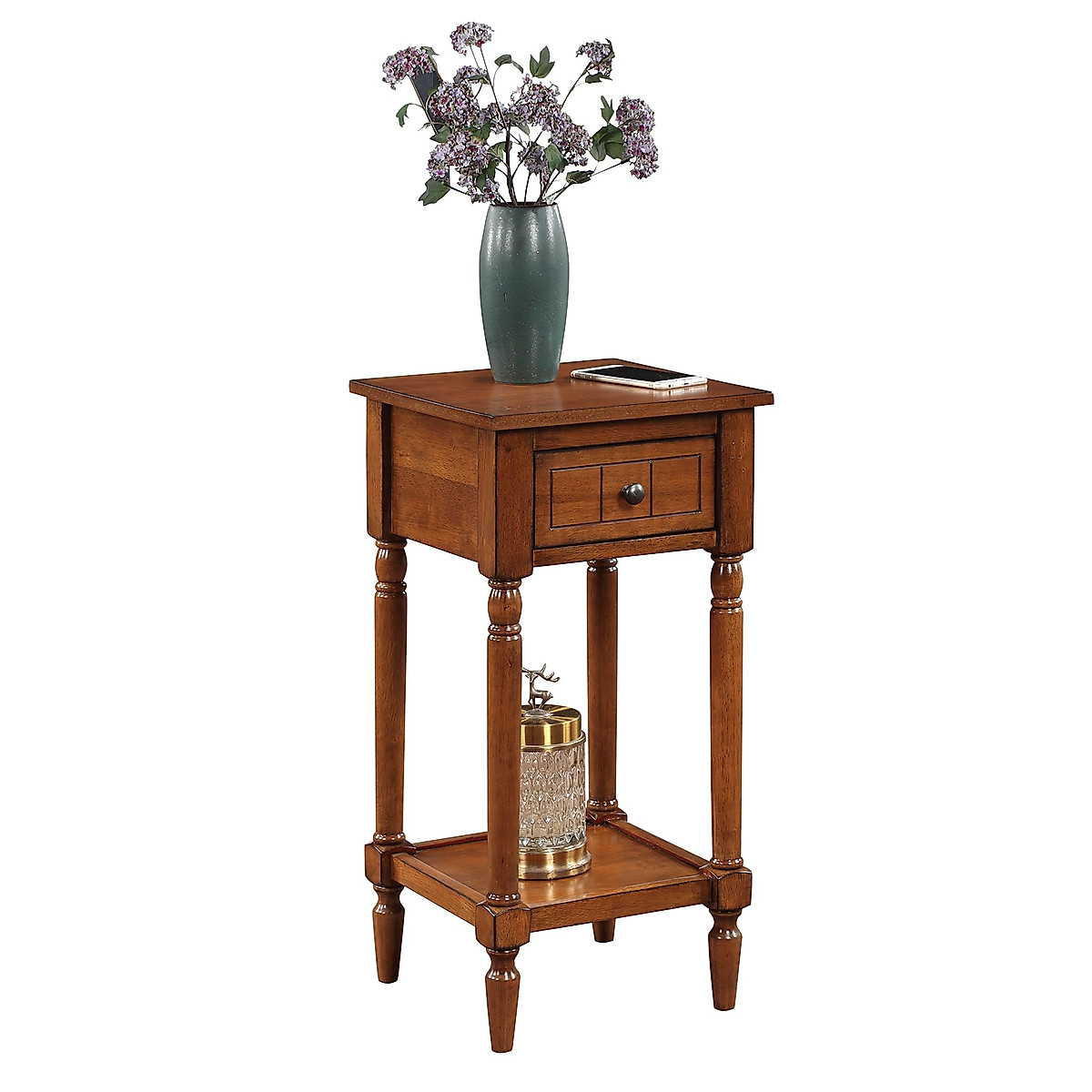 Convenience Concepts French Country Khloe 1 Drawer Accent Table with Shelf, Walnut