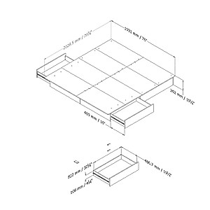 South Shore Step One Platform Bed with Drawers, King 80-in, Pure White