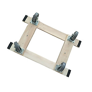 Dolly Cart Heavy Duty for Furniture Moving with 4 Wheels H Frame Oak | Full Length Rubber Tread Dual Rail | 18x38