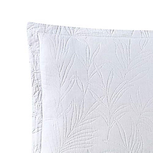 Tommy Bahama Home | Costa Sera Collection | 100% Soft Brushed Cotton, Pre-Washed for Softness, 2-Pack King Sham Set for Bedroom Décor, 21" x 37", White