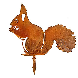 GZGNEEVL Garden Decoration Rusty Animal Garden Metal Art Corten Steel Outdoor Decor Squirrel Yard Handmade Decor