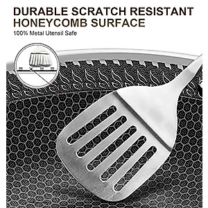 MICHELANGELO Wok Pan with Lid, 12 Inch Stainless Steel Wok Set with Spider Strainer and Steaming Rack, Honeycomb Woks & Stir-fry Pans Flat Bottom Wok Induction Compatible, Dishwasher and Oven Safe