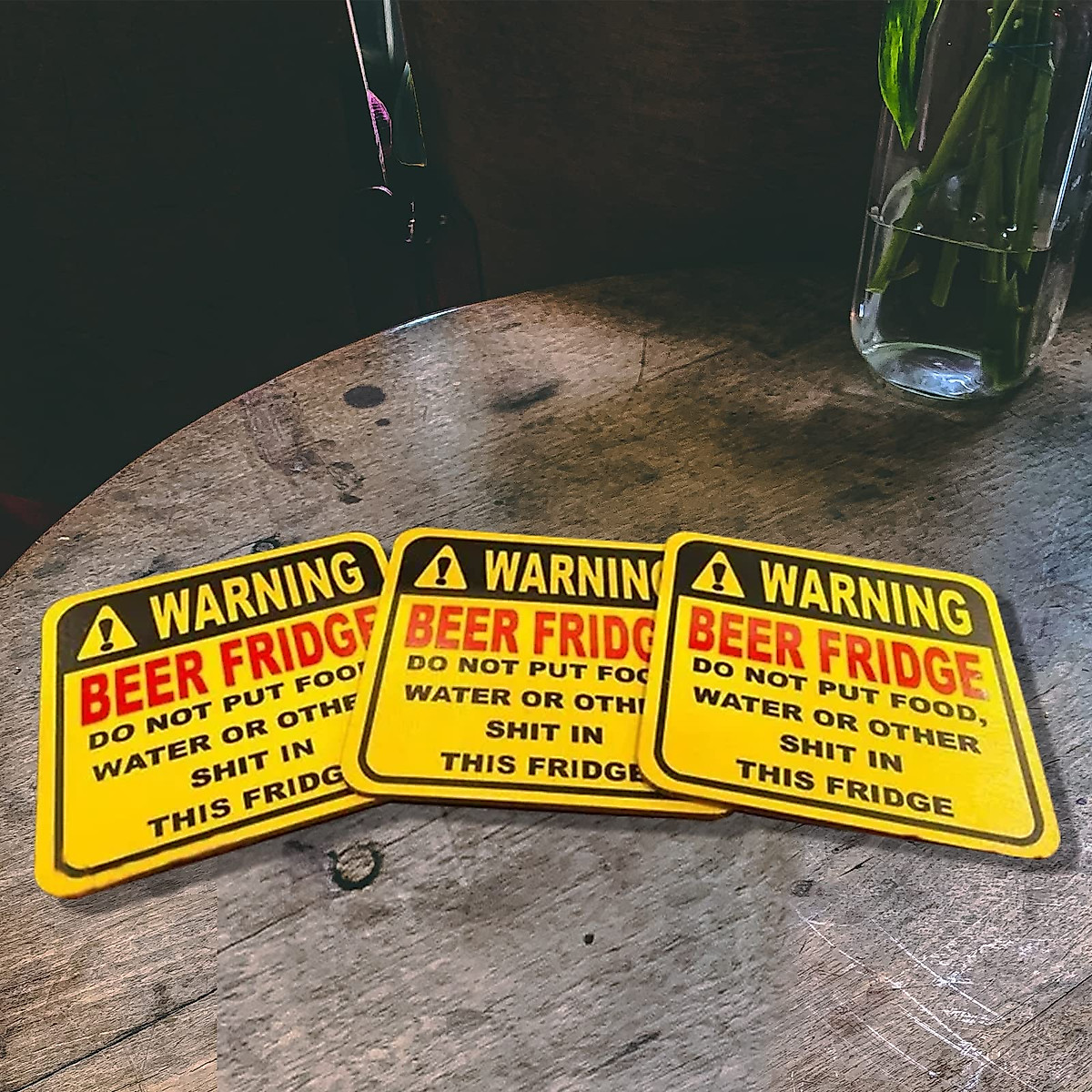 Beer Fridge Magnet - Funny Warning Sign,Do Not Put Food, Water, Or Other Shit in This Fridge (4 * 4)