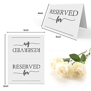 Reserved Table Signs(4x6 Inch, 20 PCS), Reserved Table Tent Card for Wedding, Double Sided Reserved Table Signs,Modern Reserved Signs for Party Restaurant -YDC05