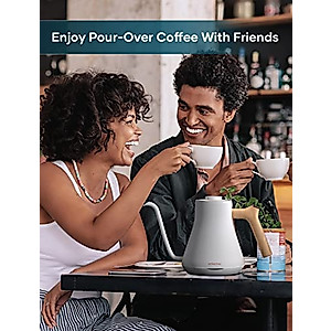 INTASTING Electric Gooseneck Kettle 0.65mm Ultra-Fine Spout, Precise Water Flow Control, 304 Stainless Steel Inner, 0.9L, Auto Shut-Off, Boil Dry Protection, White