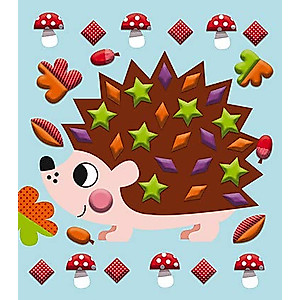 Janod Crafts – No Mess No Glue Foam My First 3D Animal Sticker Mosaic Picture Kit – Creative, Imaginative, Inventive, and Developmental Play - STEAM Approach to Learning – Ages 3-8+