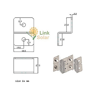 Solar Panels Mounting Z Brackets Mounts Kit for RV Boat Off Grid Roof,38mm Width,Support Solar Panels Up to 80W