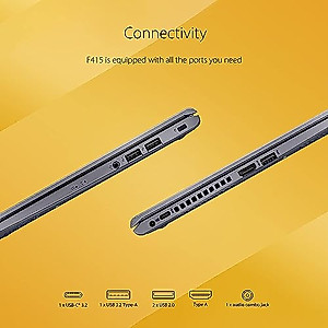 ASUS 14" VivoBook Laptop with Fingerprint Reader & Backlit Keyboard, FHD Display, Intel Core i3-1115G4, 8GB RAM, 256GB SSD, Webcam, HDMI, USB-C, Wi-Fi 5, Windows 11 Home, Grey