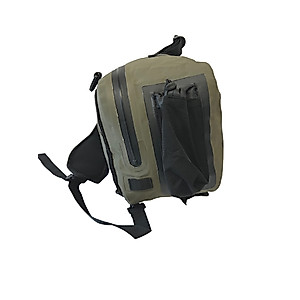 Sling Pack Fully Waterproof Dry Bag - Airtight, Scentproof, Submersible for Fly Fishing, Hiking, Hunting, Camping, Kayaking, Paddle Boarding & Daily Use, Green