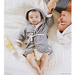 Burt's Bees Baby - Bathrobe, Infant Hooded Robe, Absorbent Knit Terry, 100% Organic Cotton, 0-9 Months (Heather Grey)