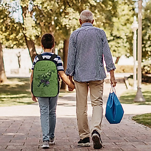 OKJLDH 17 Inch Laptop Backpack Cute Casual Bookbag Movie Theme Schoolbag for Men Travel Outdoor Activities, Green, 11*6*17 IN