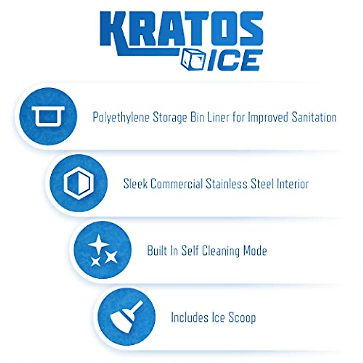 Kratos 69K-905 Half Dice Undercounter Ice Machine, 120 lb. Daily Production, 35 lb. Bin Capacity