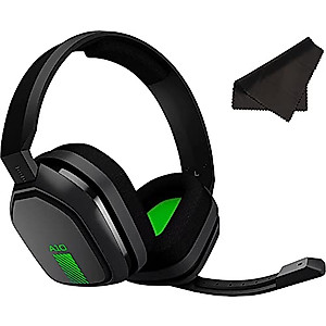 ASTRO Gaming A10 Headset for Xbox One/Nintendo Switch / PS4 / PC and Mac - Wired 3.5mm and Boom Mic by Logitech w/Microfiber Cloth - Bulk Packaging - (Green/Black)
