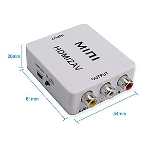 Mini Composite 1080P HDMI to RCA Audio Video AV CVBS Adapter Support HD for HD HDMI2AV Converter Box for TV PC VCR DVD PAL