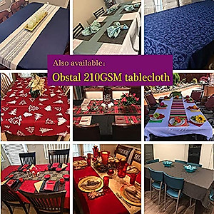Obstal Rectangle Table Cloth, Oil-Proof Spill-Proof and Water Resistance Microfiber Tablecloth, Decorative Fabric Table Cover for Outdoor and Indoor Use (Navy Blue, 60 x 84 Inch)