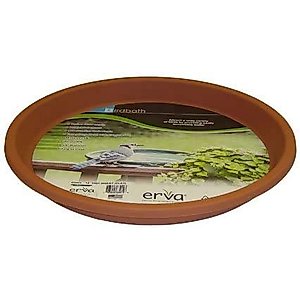 Erva D14CL 14 in. dia. Bird Bath Plastic Dish; Terra Cotta