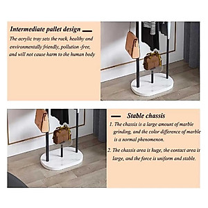 Clothes Rail Garment Rack Modern Coat Rack, Garment Rack With Marble Base, Heavy-duty Freestanding Clothing Racks Can Hang Clothes, Hat, Scarf, Organize Shoes ( Color : Black-A , Size : 55x30x170cm )