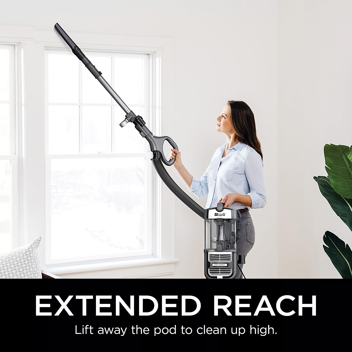 Shark UV730 Navigator Lift-Away Upright Vacuum, PowerFins HairPro Self-Cleaning Brushroll, HEPA Filter with Anti-Allergen Technology, LED Headlights, Swivel Steering, Gray (Renewed)